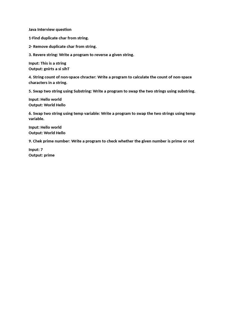 Java Interview Question | PDF