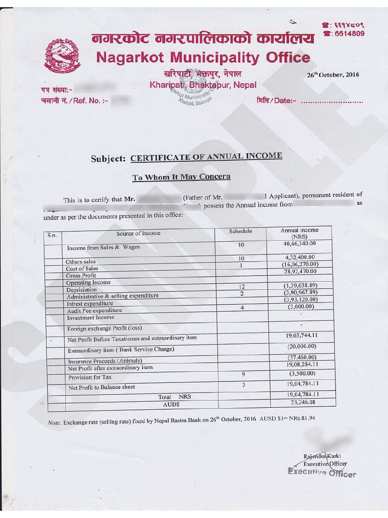 Income Certificate 1 | PDF
