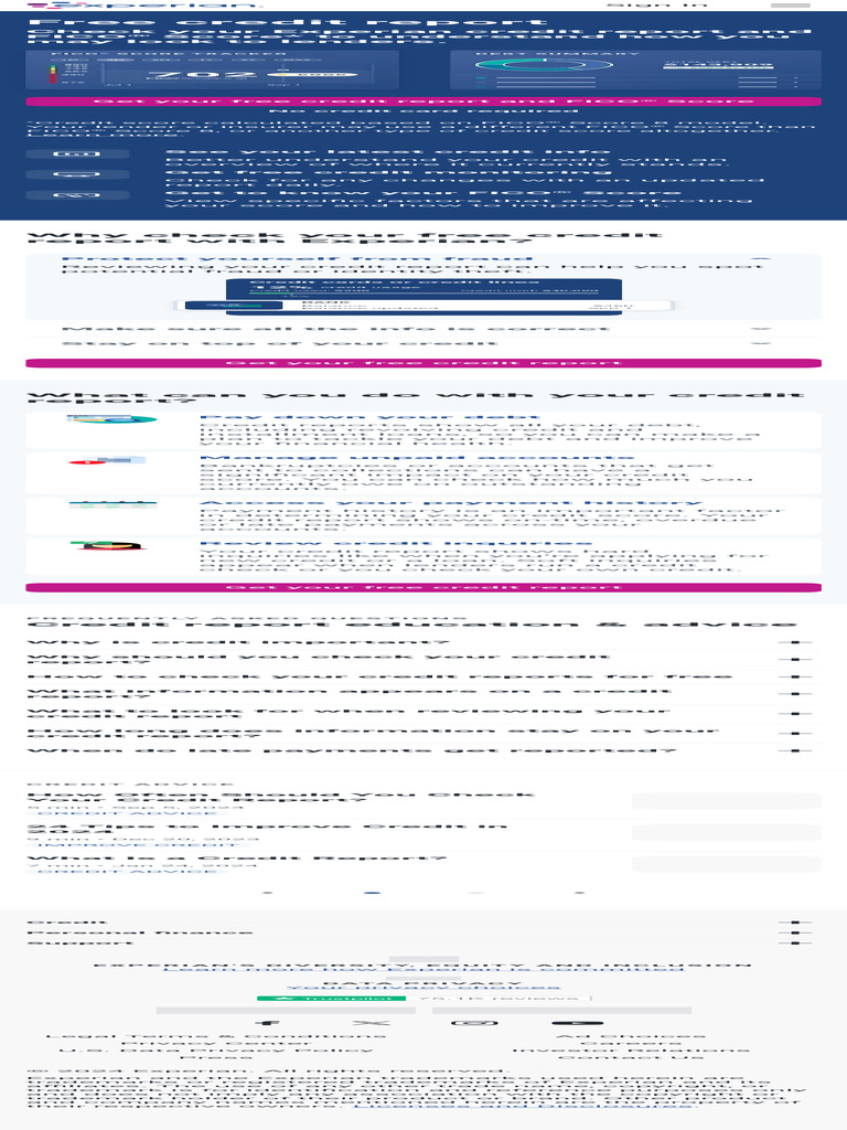 Check Your Free Credit Report From Experian | PDF | Credit History | Credit