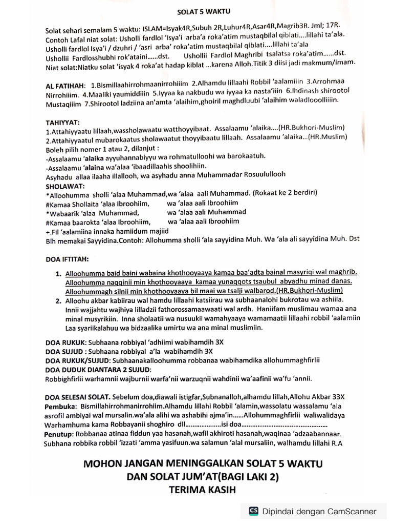 BACAAN SOLAT | PDF
