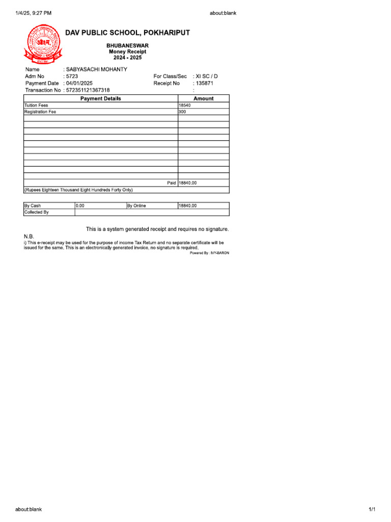 Sabya 4th Quter Pay | PDF