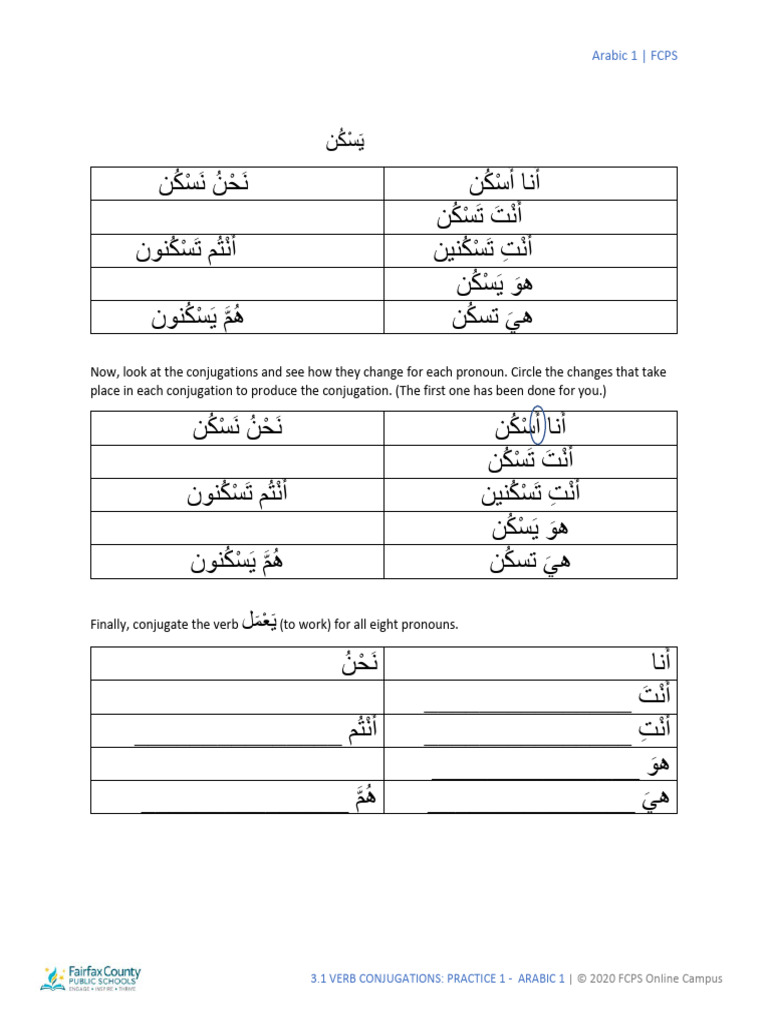 3 1 Verb Conjugations Elsayed Faris | PDF