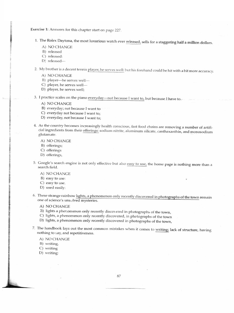 punctuation test SAT | PDF