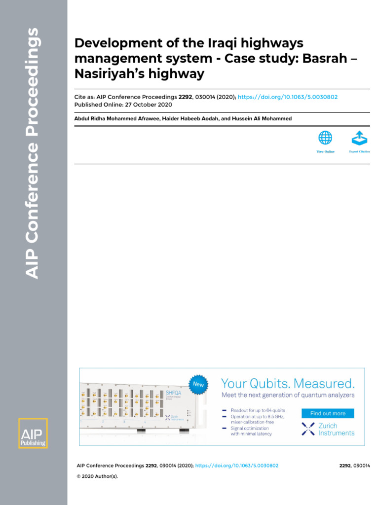 Development of The Iraqi Highways | PDF | Road | Transport