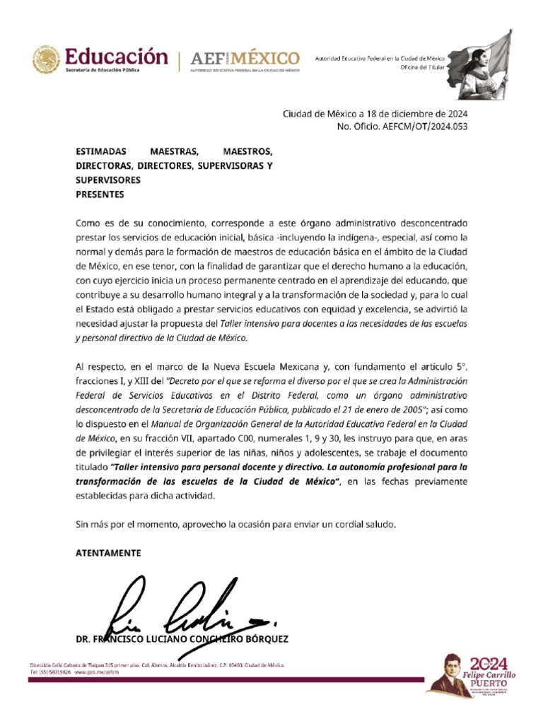 CSEIP-VU-0950-2024 - Oficio AEFC-OT-2024.053 | PDF