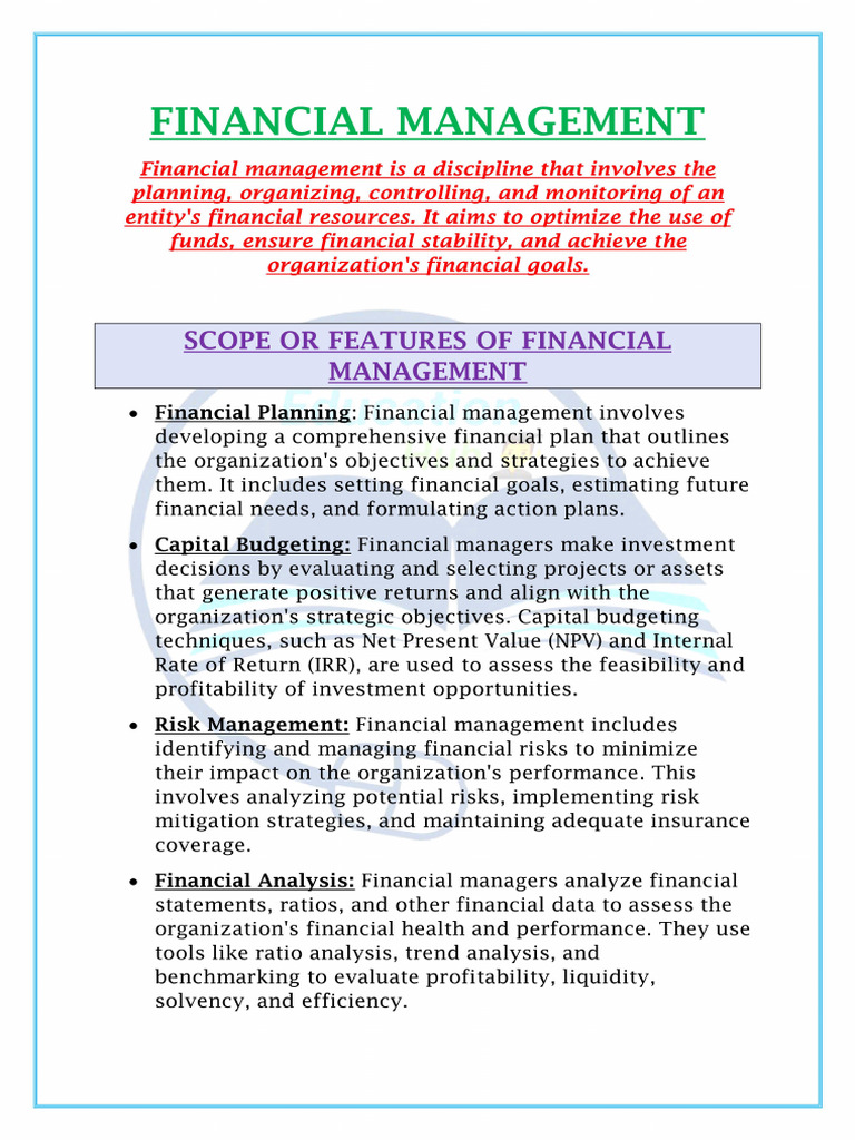 Financial Management Part 1 Sachin Arora | PDF