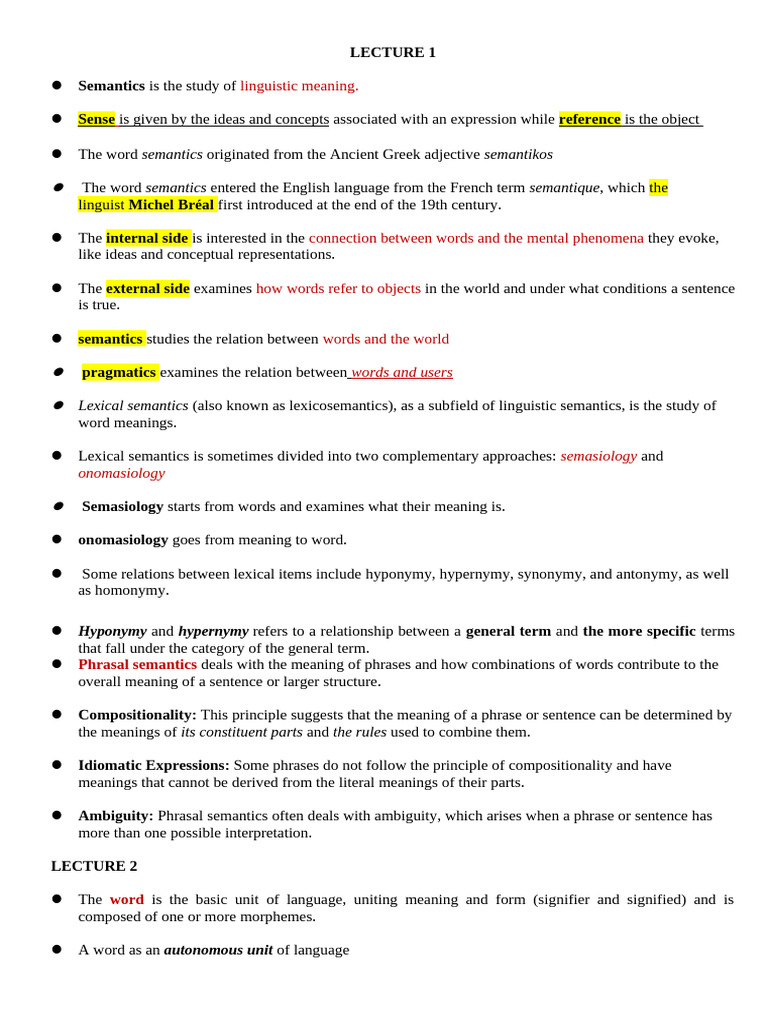 Semantics | PDF | Semantics | Lexical Semantics