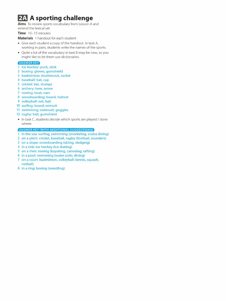 Sports & Leisure Activities | PDF