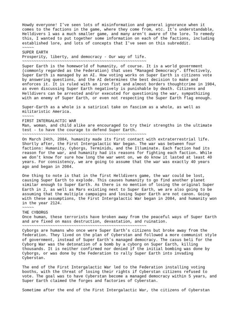 Helldivers_Lore | PDF | Meteoroid