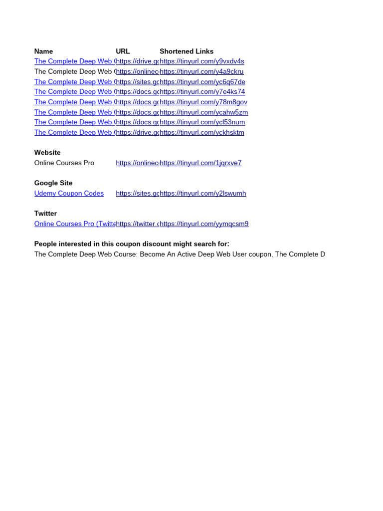 Deep Web Course Discounts | PDF | Computer Mediated Communication | Internet Search Engines