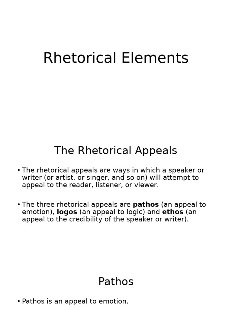 Rhetorical Elements Slideshow | PDF | Logos | Rhetoric