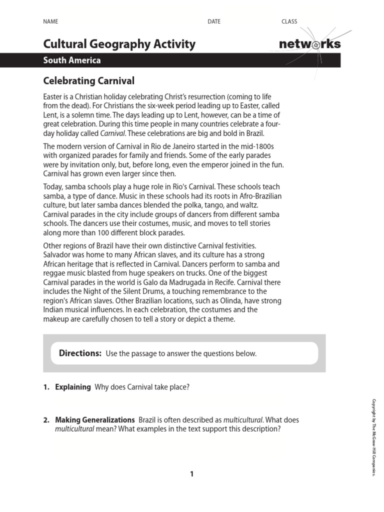 Chapter 9 Cultural Geography Activity | PDF