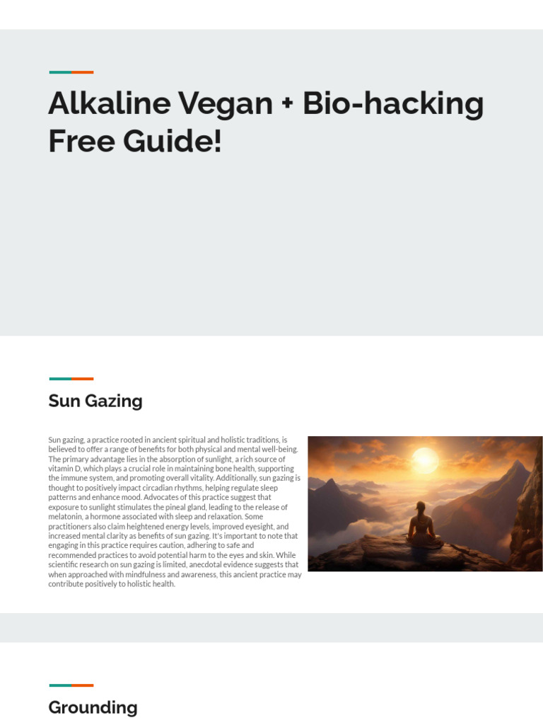 Alkaline Vegan + Bio-Hacking Free Guide | PDF | Alkaline Diet | Foods