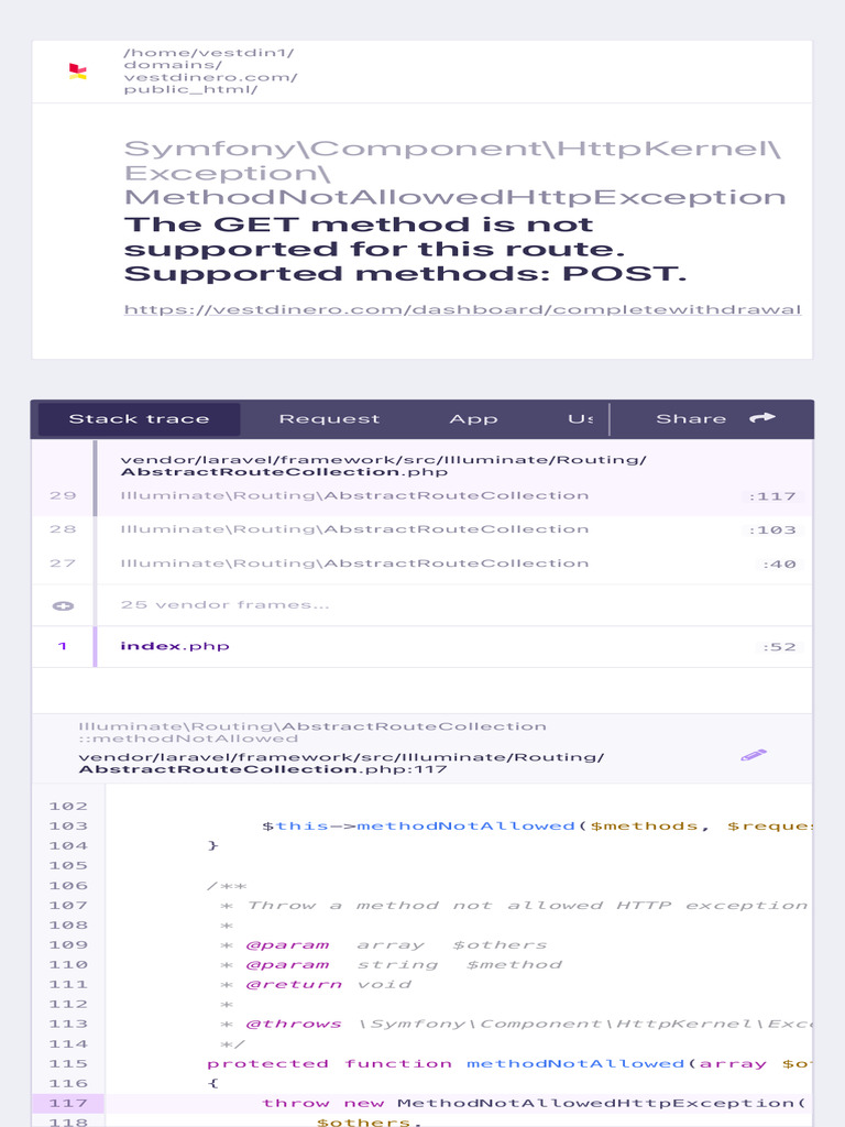 ? The GET Method Is Not Supported For This Route. Supported Methods ...