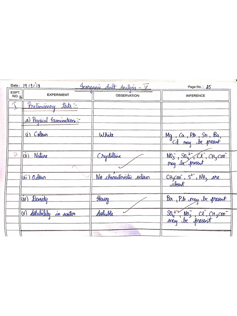 PB (NO3) 2 Salt Analysis | PDF