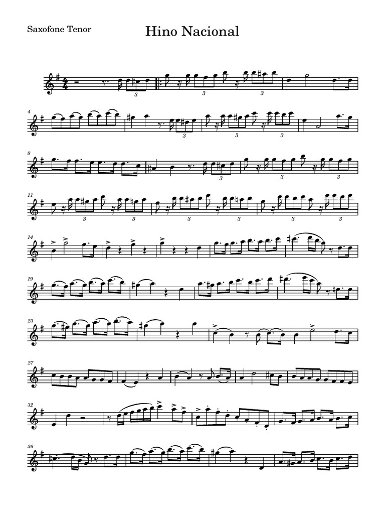 Hino Nacional-Saxofone_Tenor | PDF