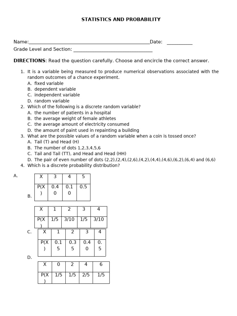 Statistics-Probability-Reviewer | PDF | Variance | Probability Distribution Statistics-Probability-Reviewer | PDF | Variance | Probability Distribution