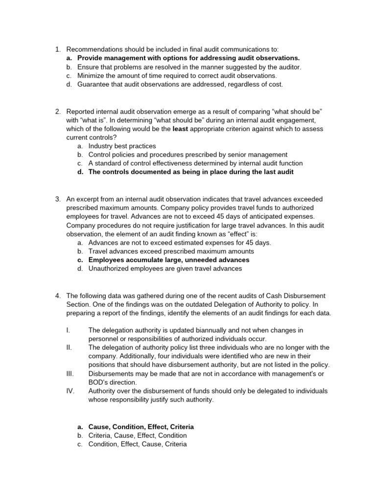 Audit Documentation - Midterms Questions | PDF | Audit | Internal Audit