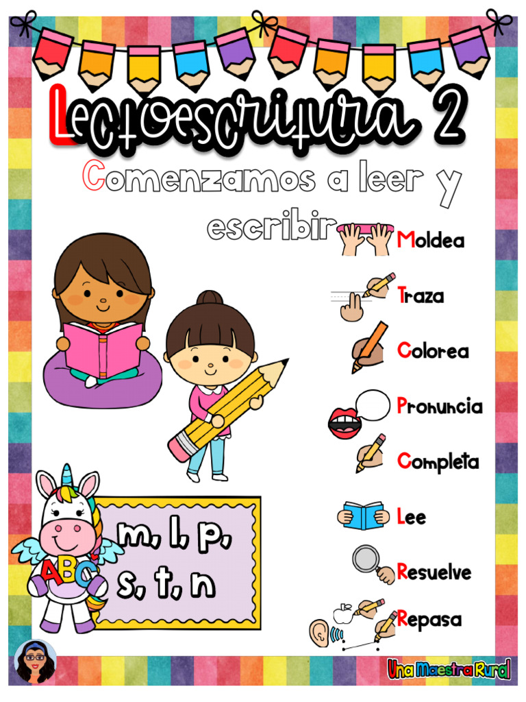 Lectoescritura Inicial: Letras M, L, P, S, T | PDF | Escritura ...