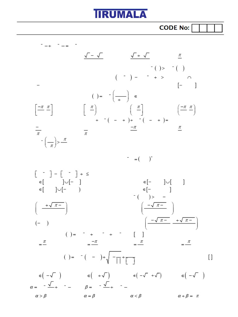 SR Sankalp Phase-I Maths - m3 - 14!09!24 | PDF | Function (Mathematics) | Angle
