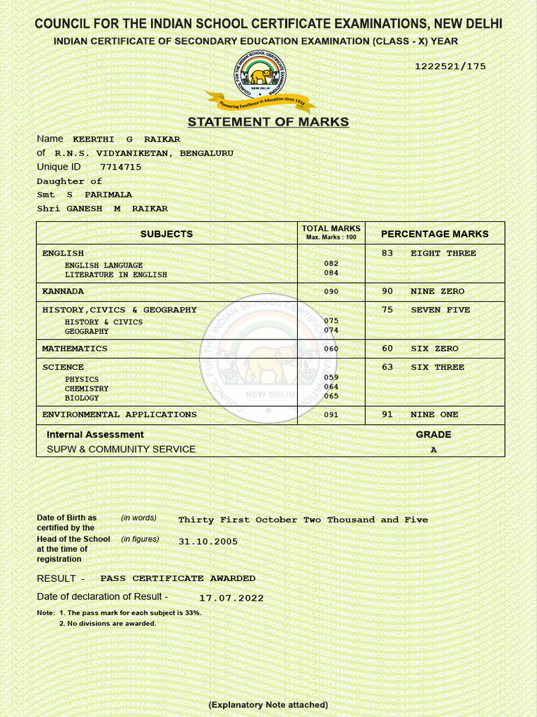 Student Academic Report | PDF