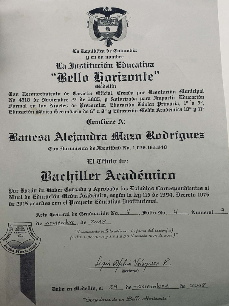 Diploma de Bachillerato | PDF