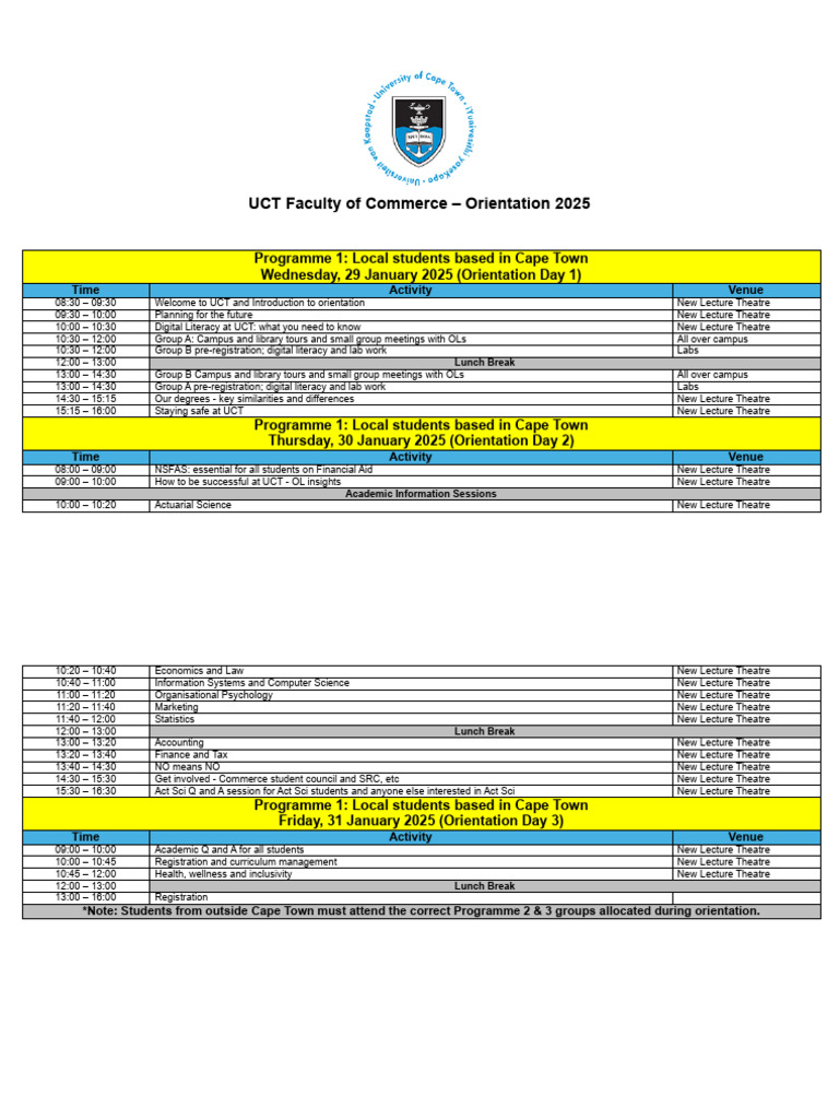 Orientation Programme 2025 Draft | PDF