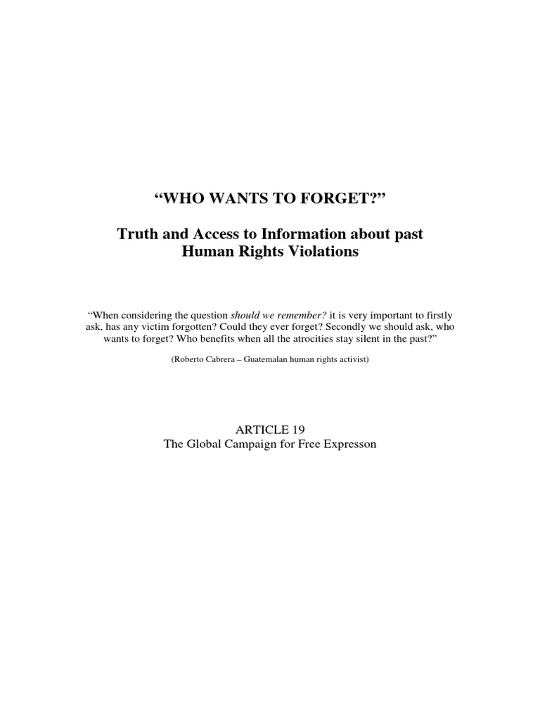 Freedom of Information Truth Commissions | PDF | Robert Mugabe | Justice