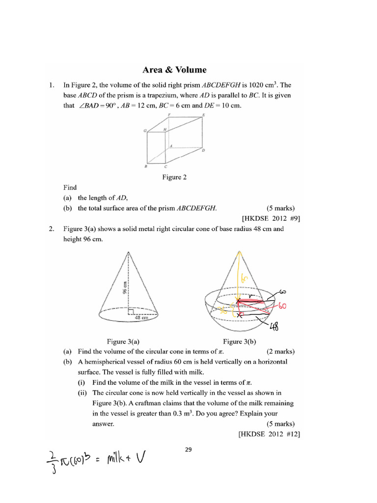 Area & Volume | PDF