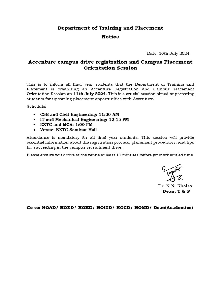 Accenure Drive Notice | PDF