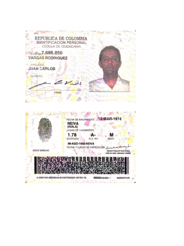 Licencia - Cedula Carlos Vargas | PDF