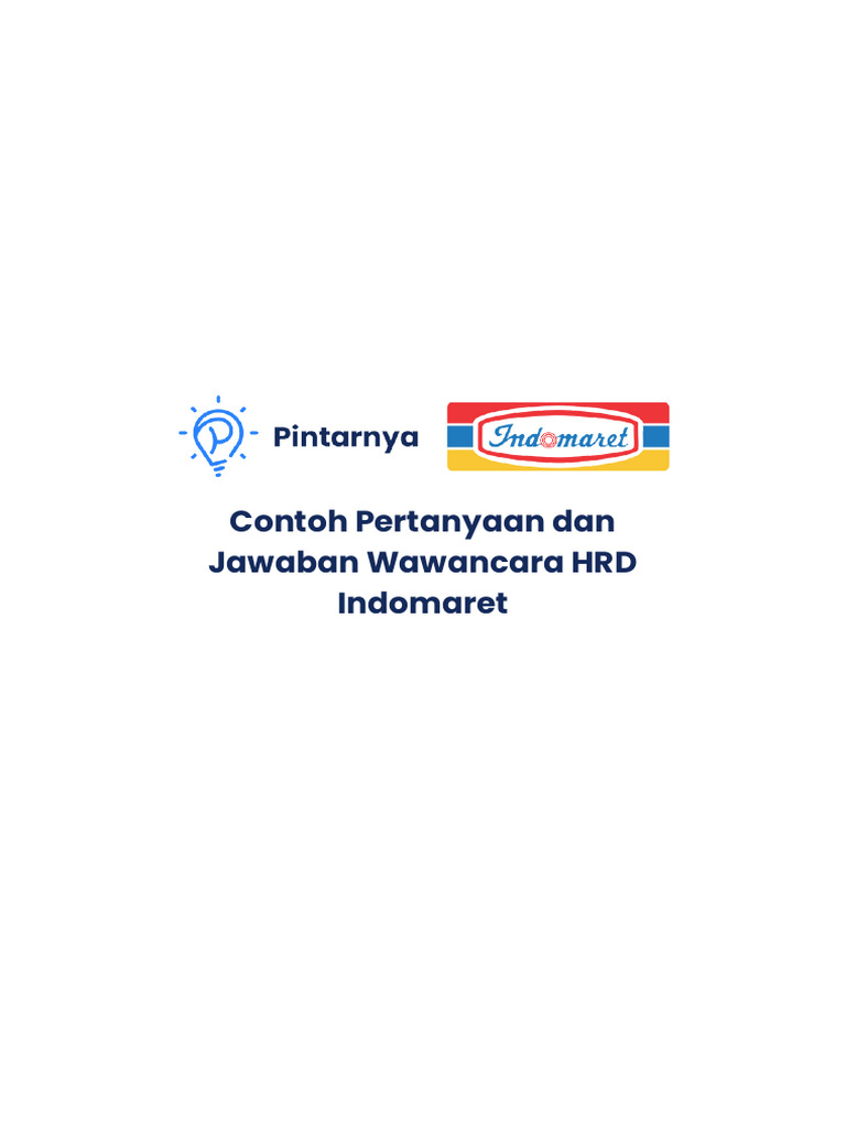 Pertanyaan & Jawaban Wawancara Indomaret | PDF