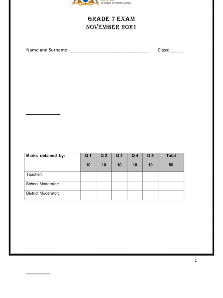 Grade 7 Geography Test Term 4 | PDF | Surgery | Clinical Medicine