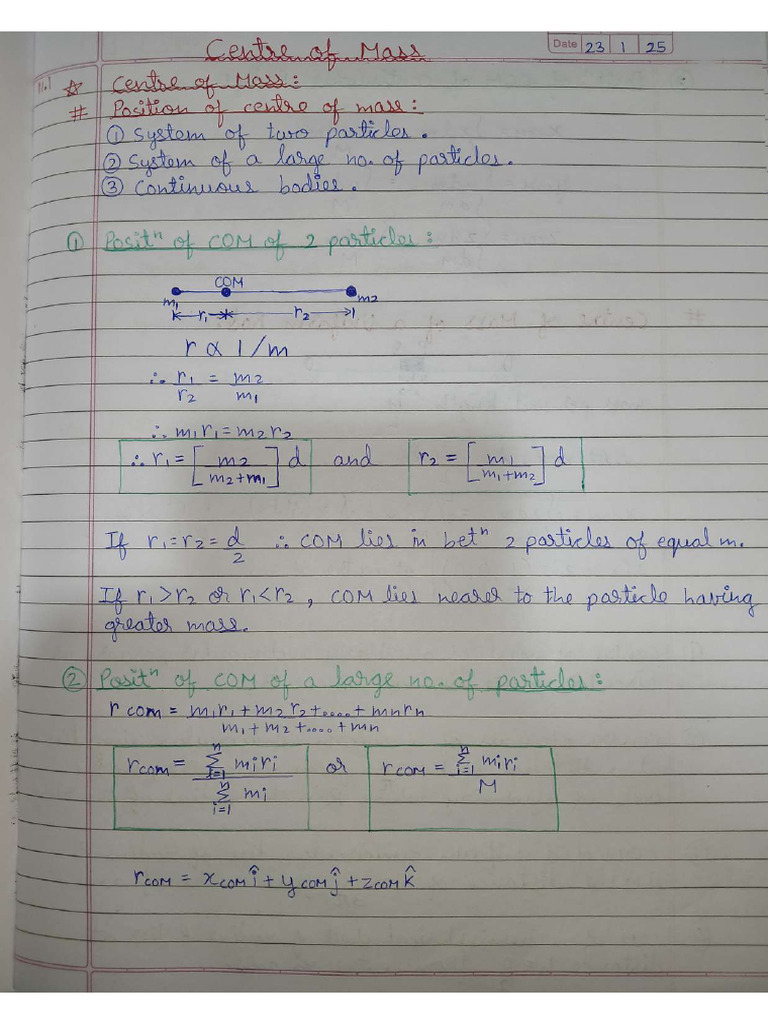 CENTRE OF MASS JEE | PDF