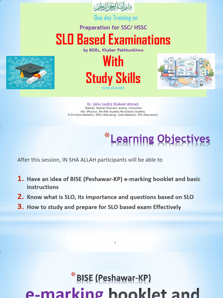 SLO-Based Exam Preparation Training | PDF | Atoms | Electron
