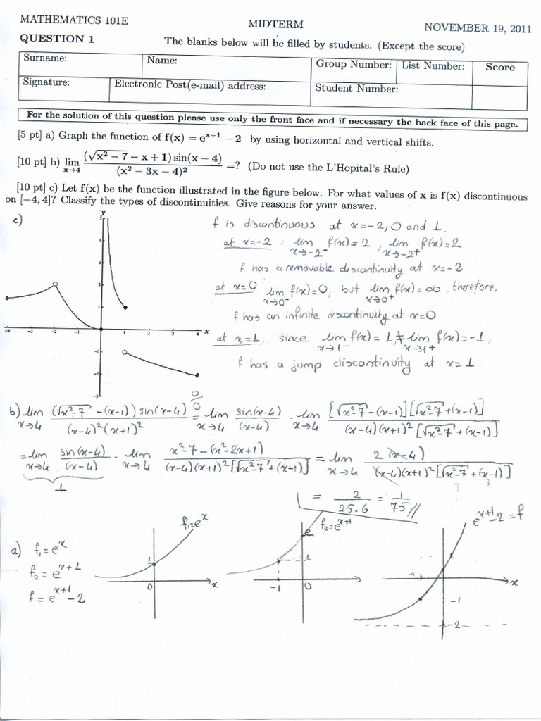 Mat101 Arasinav Ve Cozumleri | PDF
