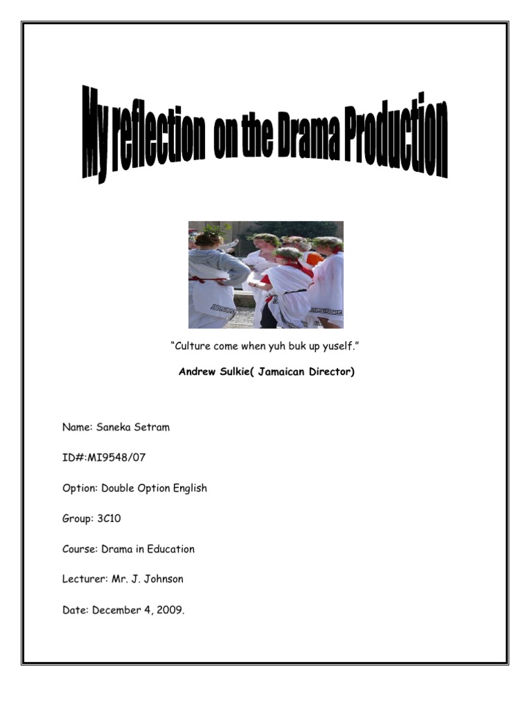 Drama in Education Reflection | PDF