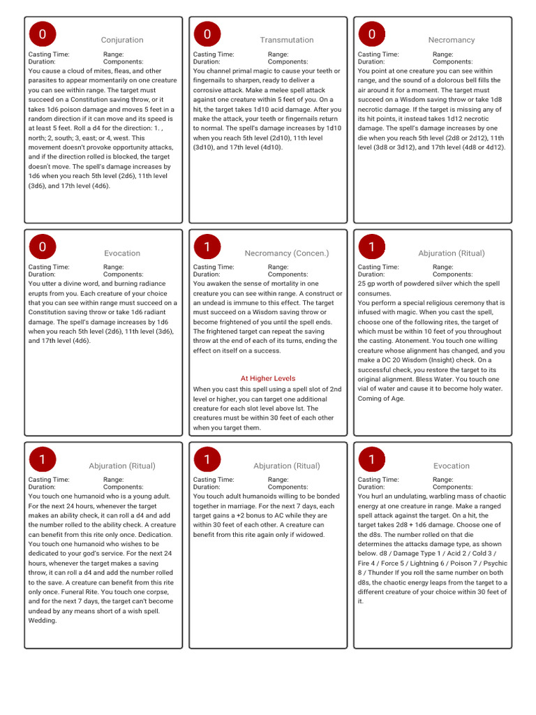 D&D Spell Descriptions and Mechanics | PDF | Devil | Demons