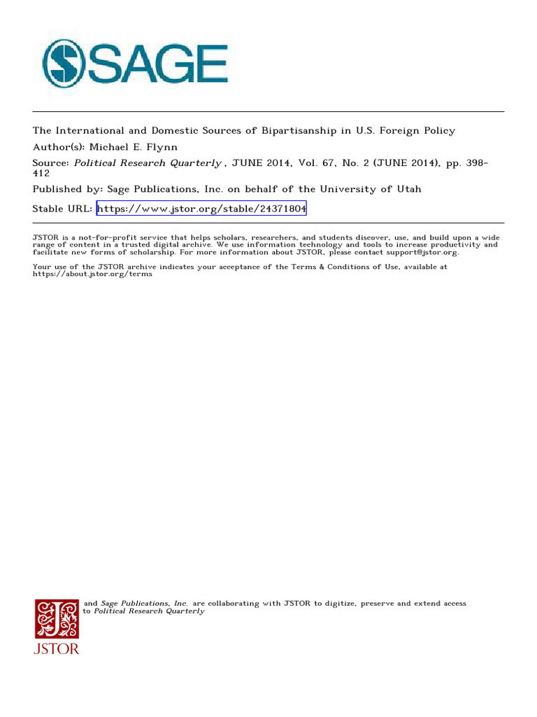 The International and Domestic Sources of Bipartisanship in U.S ...