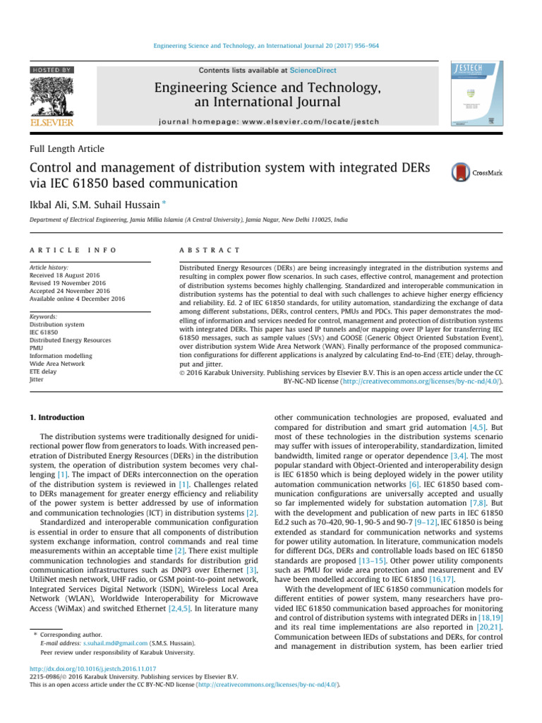 IEC 61850 for DERs in Distribution Systems | PDF | Computer Network | Internet Protocol Suite