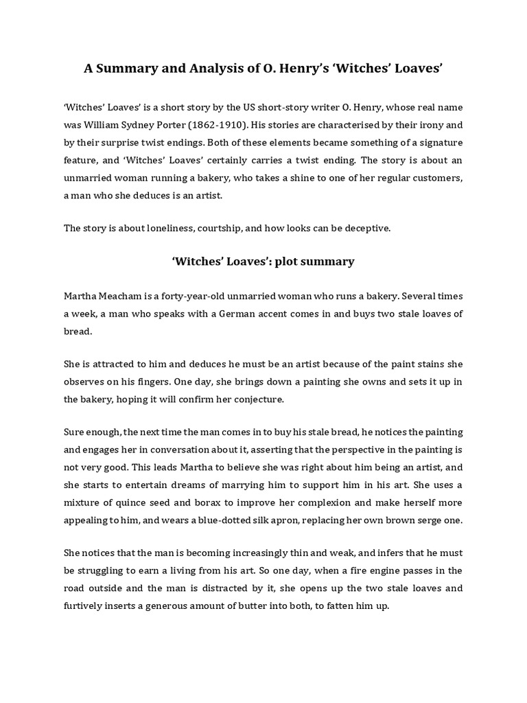 O. Henry's 'Witches' Loaves' Analysis | PDF | Social Contract | Liberty
