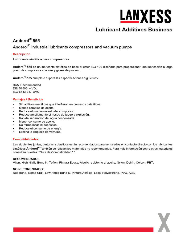 Anderol®-555 Es ES | PDF | Líquidos | Gases