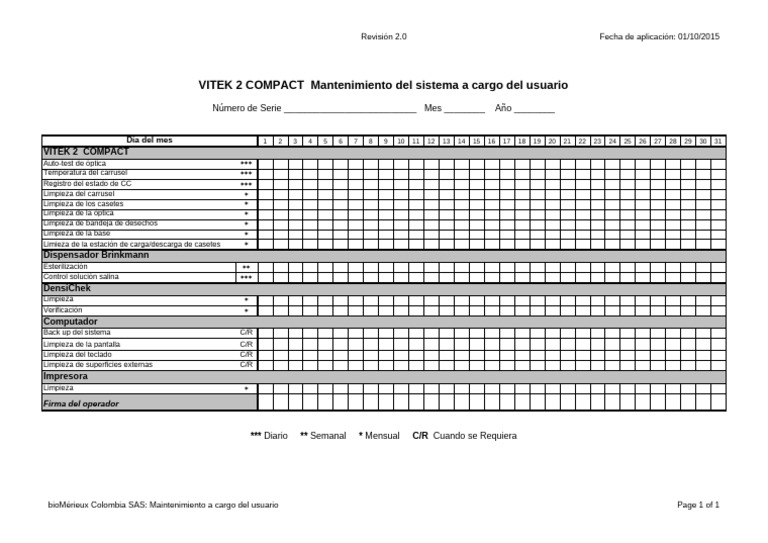 Mantenimiento VITEK 2 COMPACT | PDF