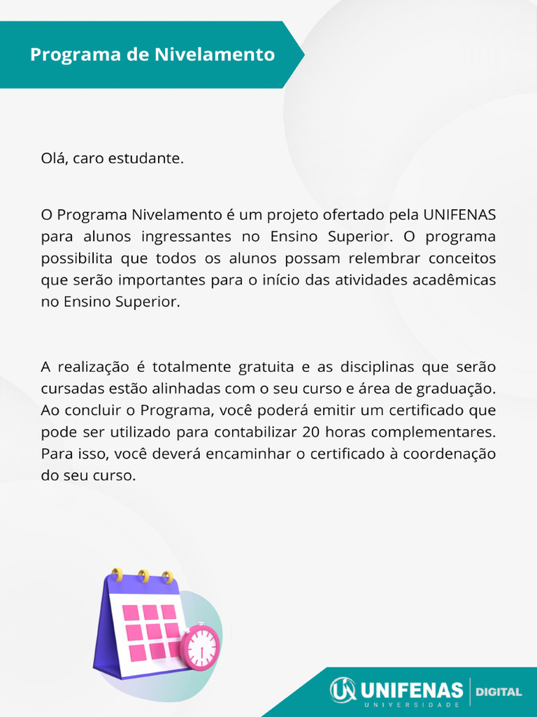 Programa de Nivelamento | PDF