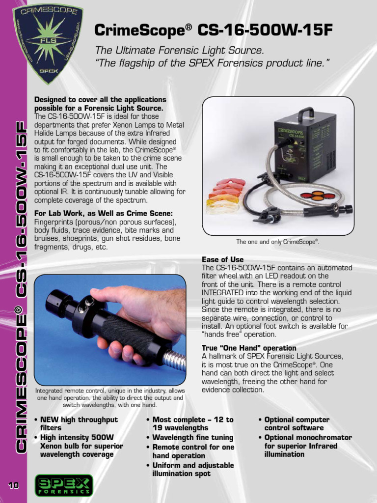 Crimescope | PDF | Optical Filter | Infrared