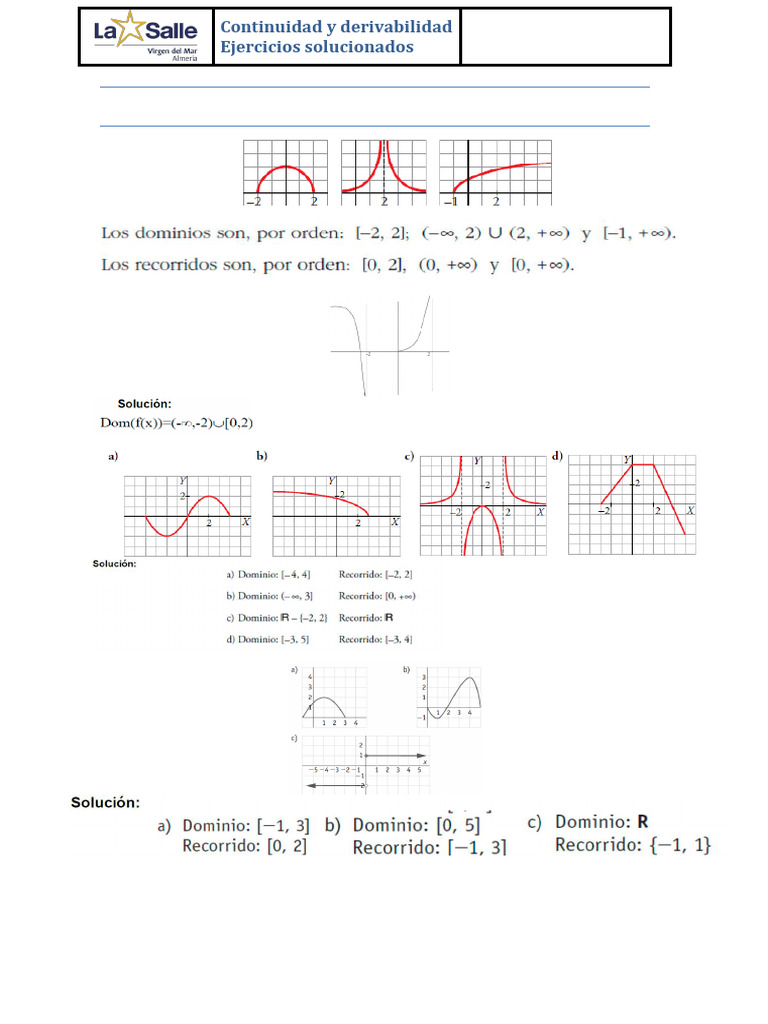 13_Relación continuidad y derivabilidad Ejercicios solucionados | PDF | Función continua | Derivado