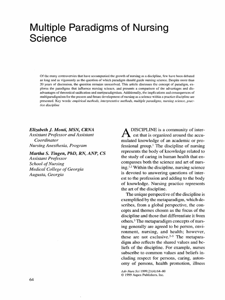 Monti and Tingen Multiple Paradigms | PDF