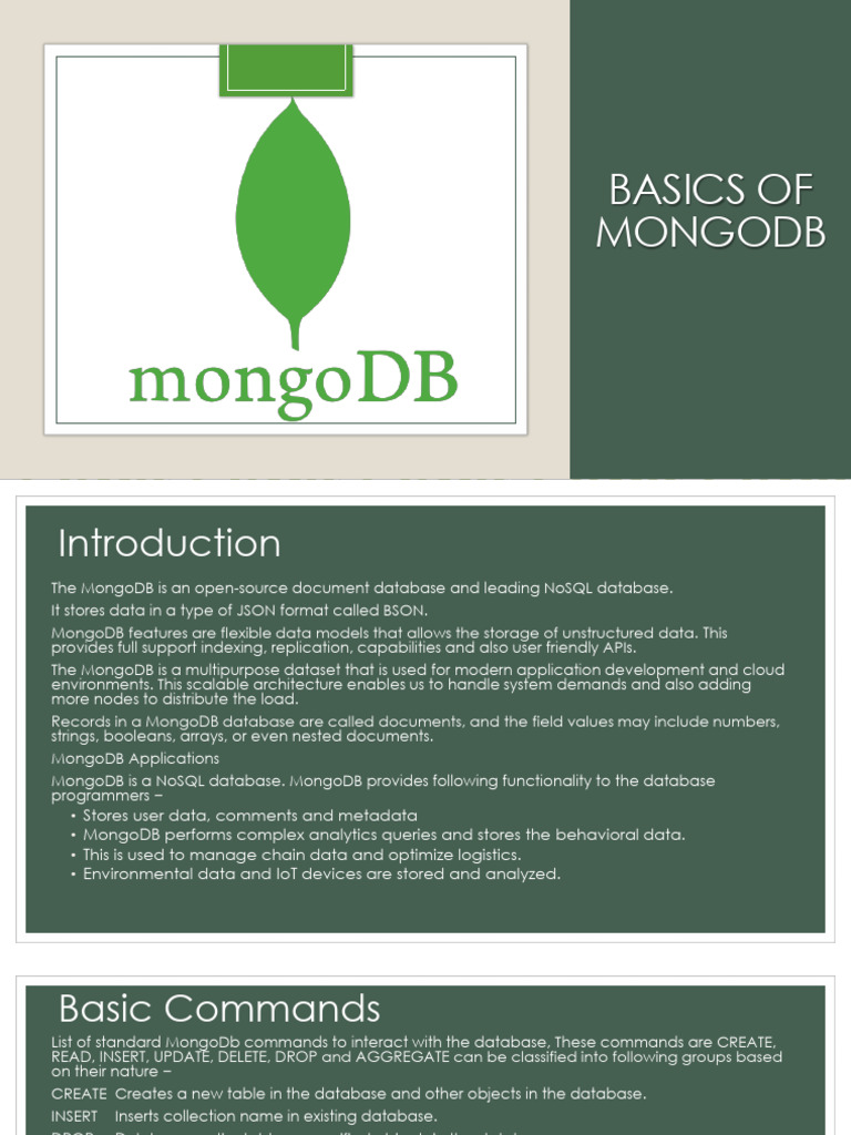 MongoDB Guide for Developers | PDF | Databases | Mongo Db