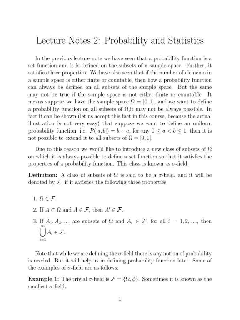 lec-note-2-2025_0f738084-ec5b-4379-9167-7cec97abb119 | PDF | Probability Distribution ...