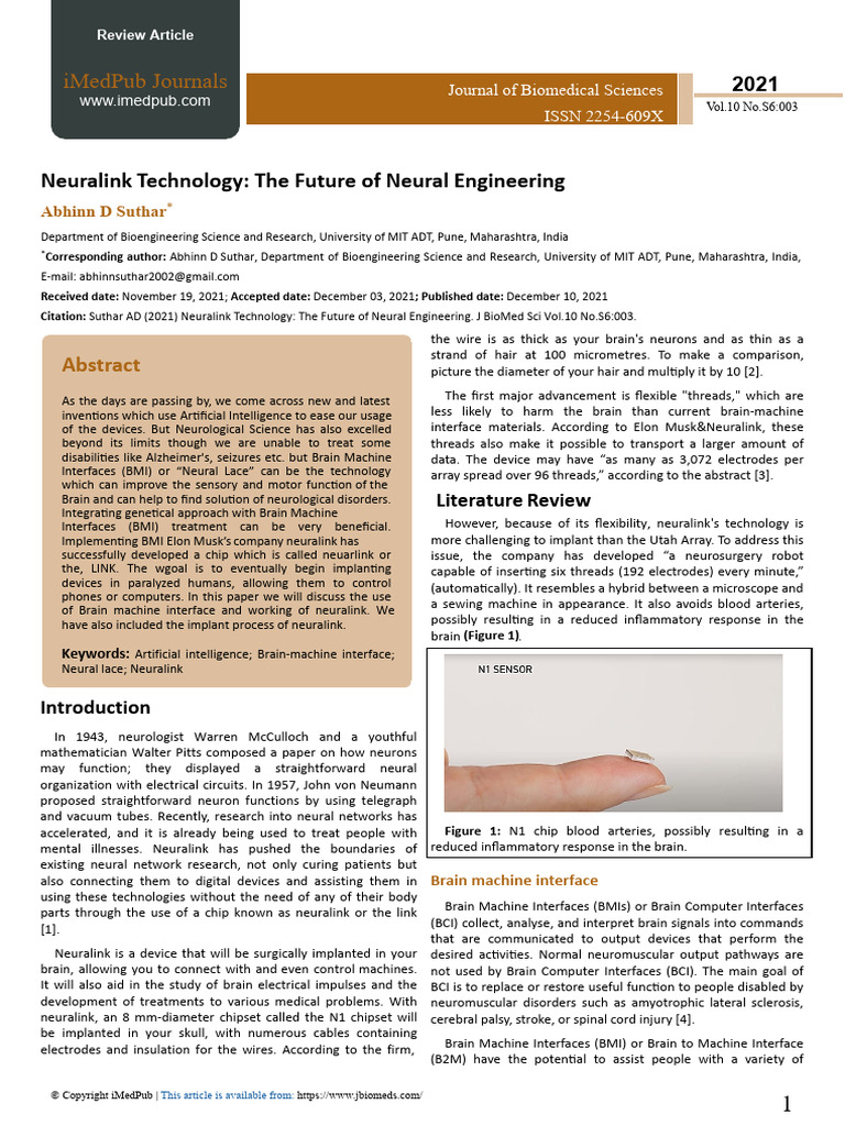 Neuralink Technology the Future of Neural Engineering | PDF | Brain ...